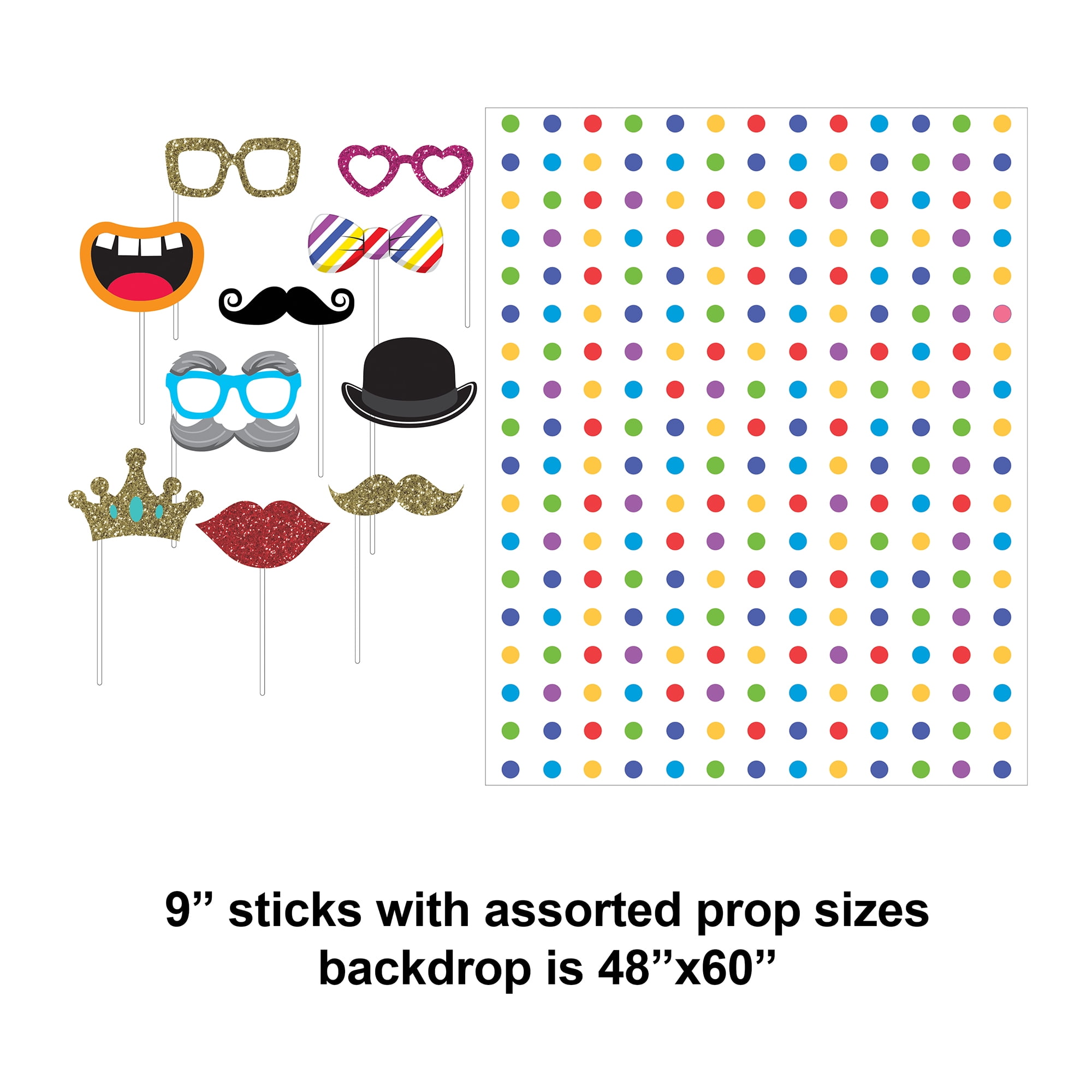 Kids Party Photo Booth Props, 11 Pieces Multi Pattern by Way to ...