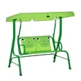 Kids Patio Swing Set - Adjustable Canopy Outdoor Swing, 2 Seats, Seat ...