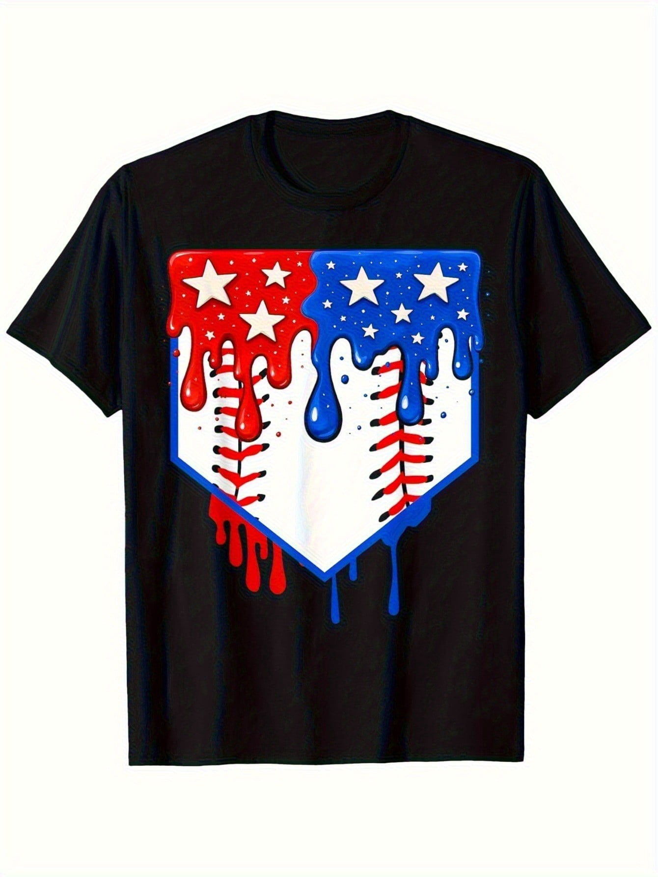 Kids' Patriotic Baseball T-Shirt - 4th of July American Flag Home Plate ...