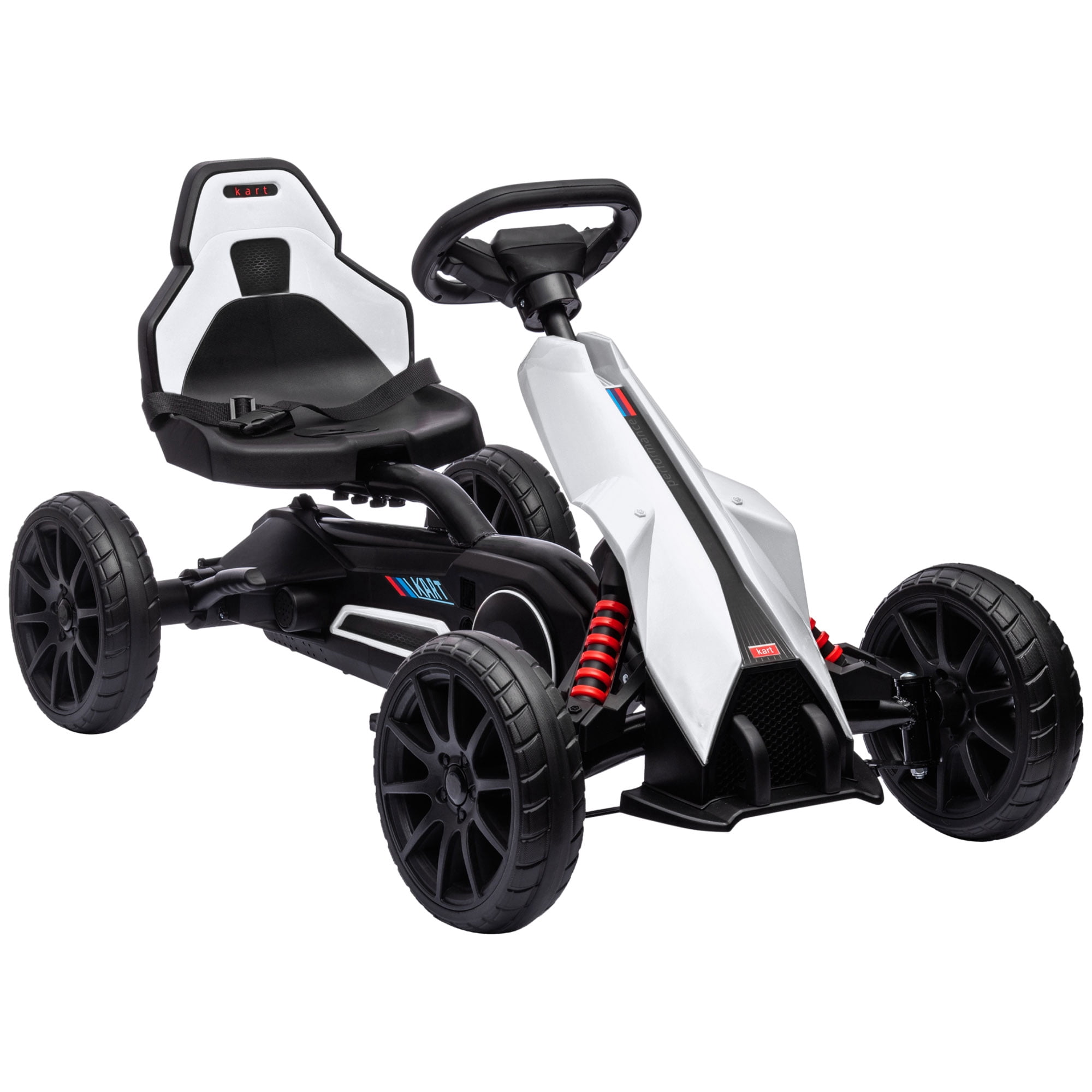 Kids Pedal Go Kart, Outdoor Ride on Toy with Adjustable Seat, Swing ...