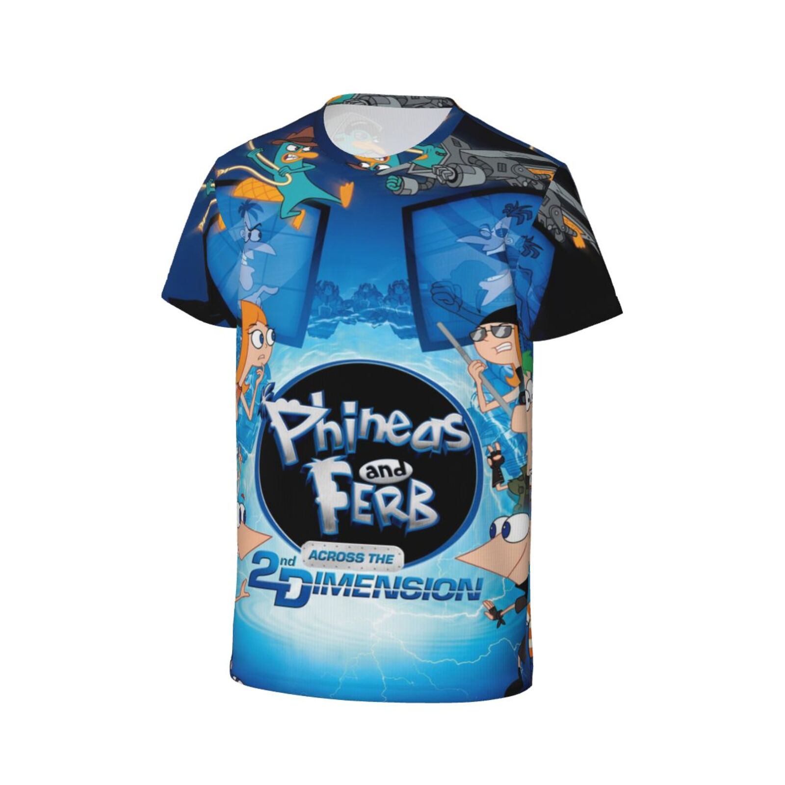 Kids Phineas Fer Graphic Tees Funny Cartoon 3D Print Short Sleeve T ...