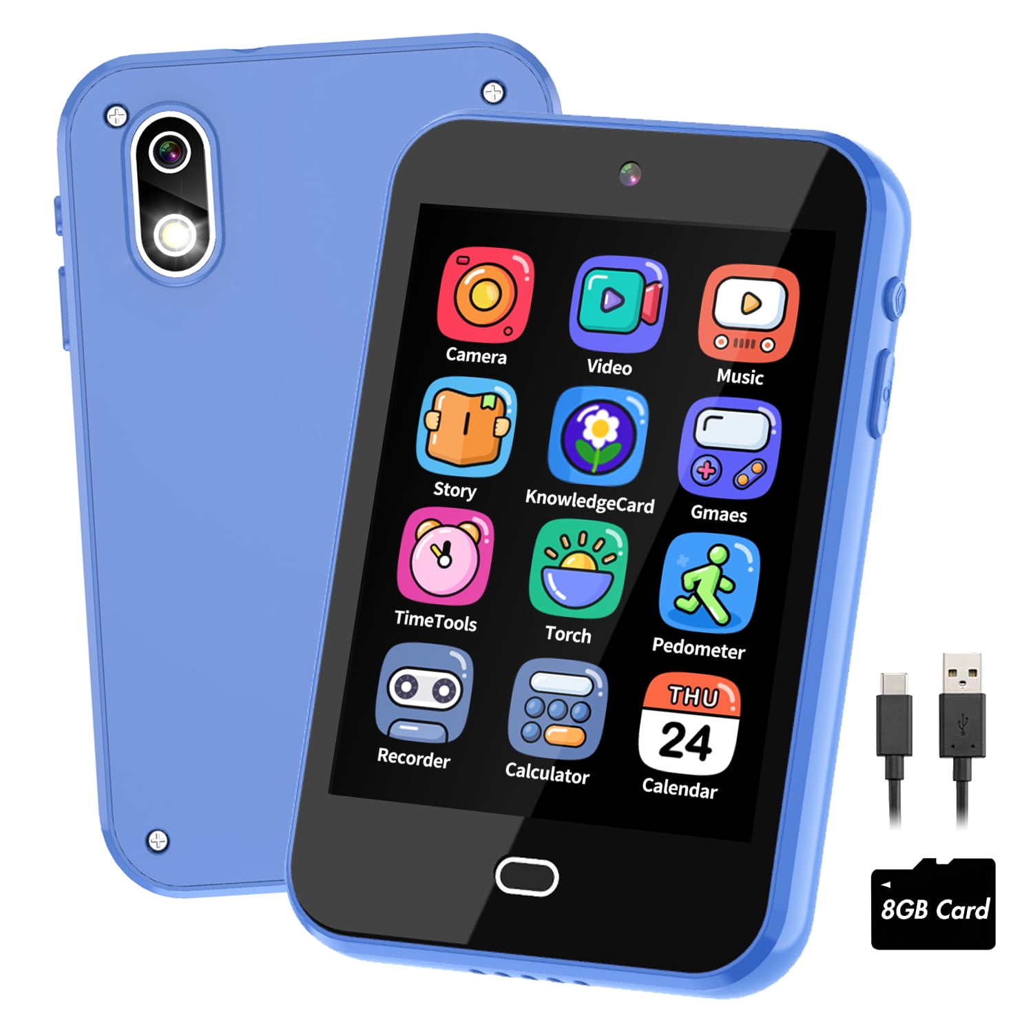 Kids Smart Phone Toy - Learning Games, Dual Cameras, Music, 3-6 Years ...