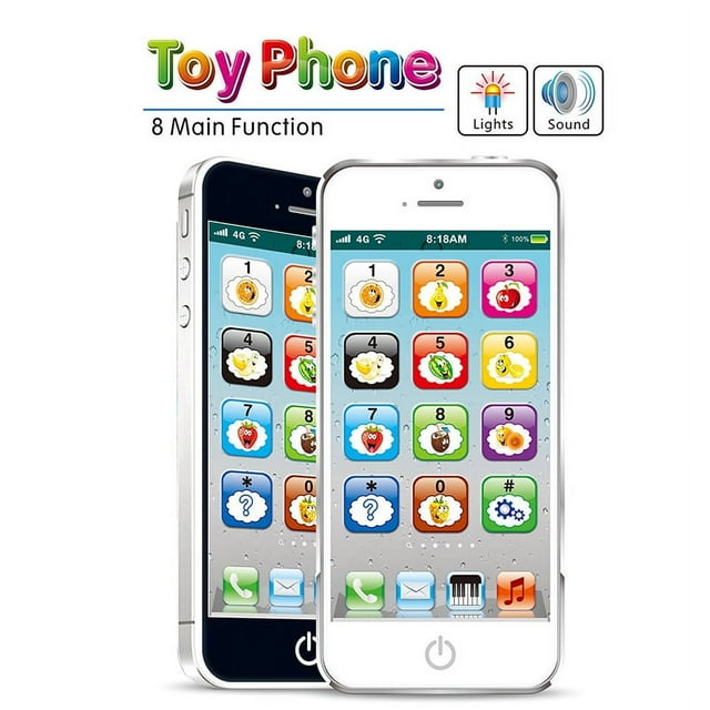 Kids Phone Toys Cellphone Baby Kid LED Educational Phone English ...