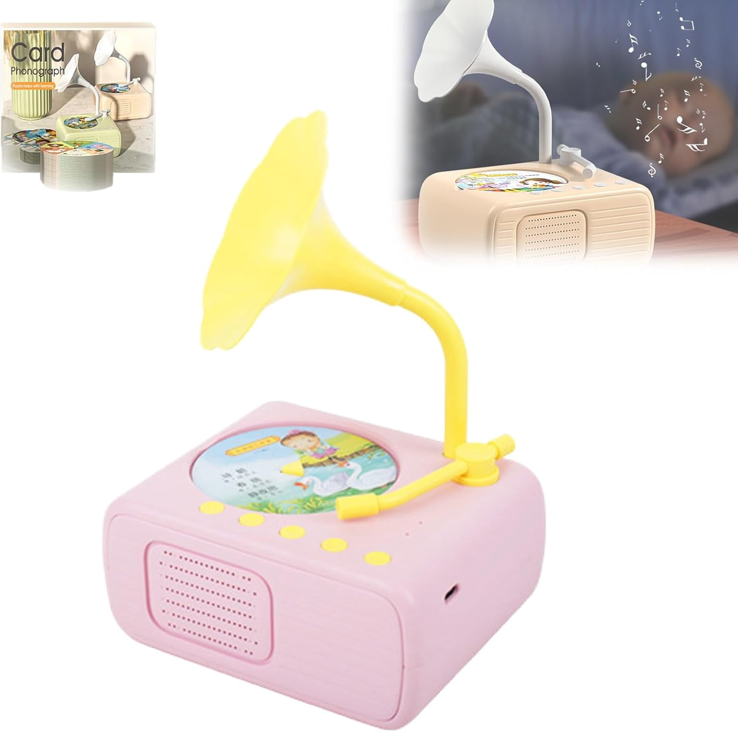 Kids Phonograph with 96 Cards Gramophone for Children, 2025 New ...