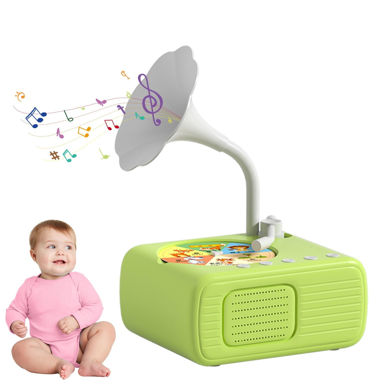 Kids Phonograph with 96 Cards,Kids Gramophone With 96 Cards Story Music ...