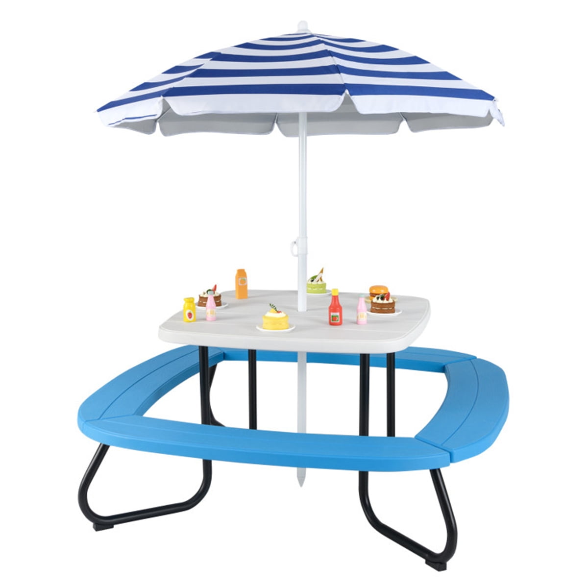 Kids Picnic Table Outdoor Activity Table With Umbrella - Walmart.com
