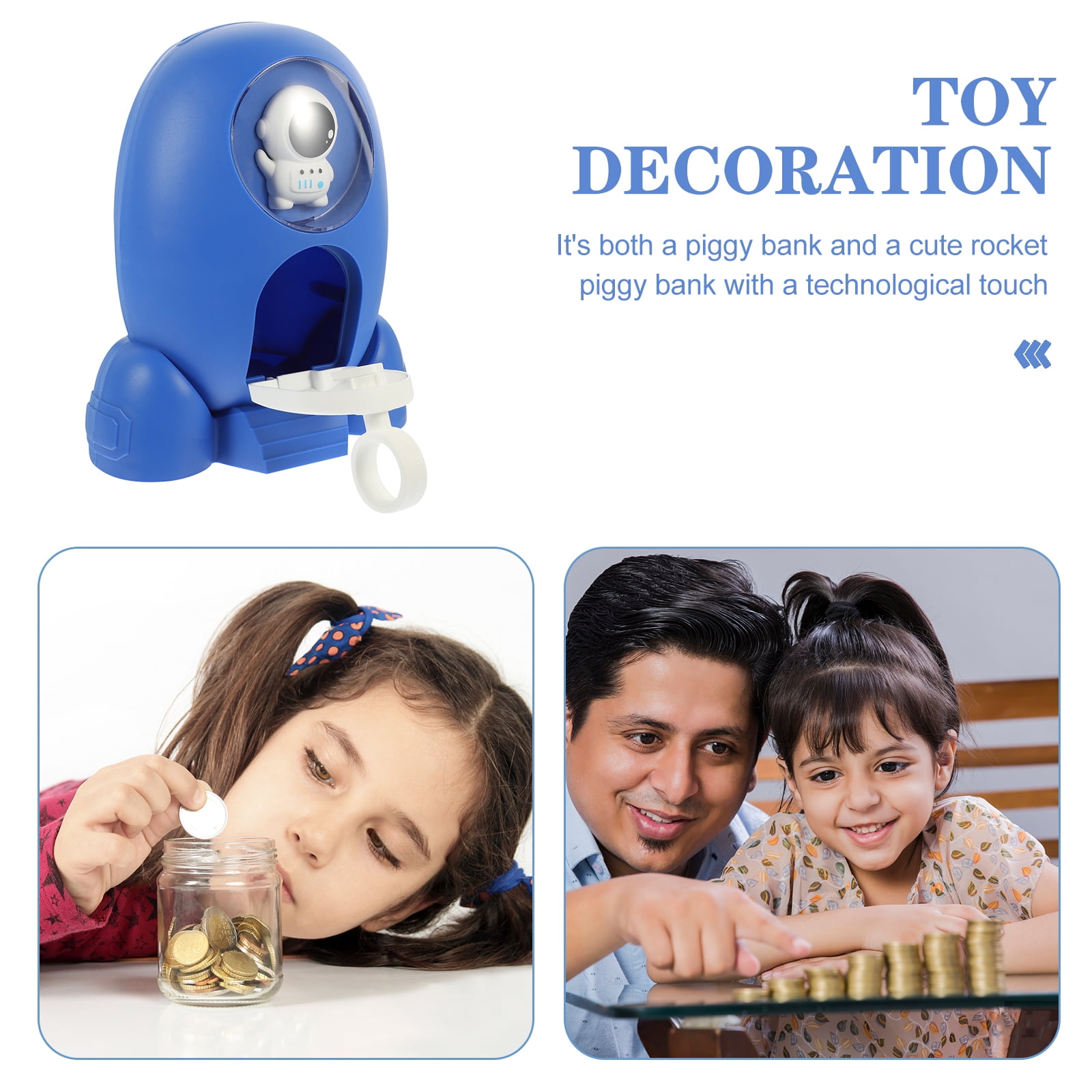 Clispeed Rocket Coin Bank Blue Plastic 1Pack - Walmart.com