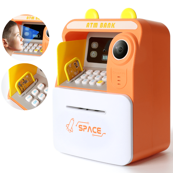 Fufafayo under $5 Kids ATM Bank Toy, Kids Savings Bank with Cash Roll ...