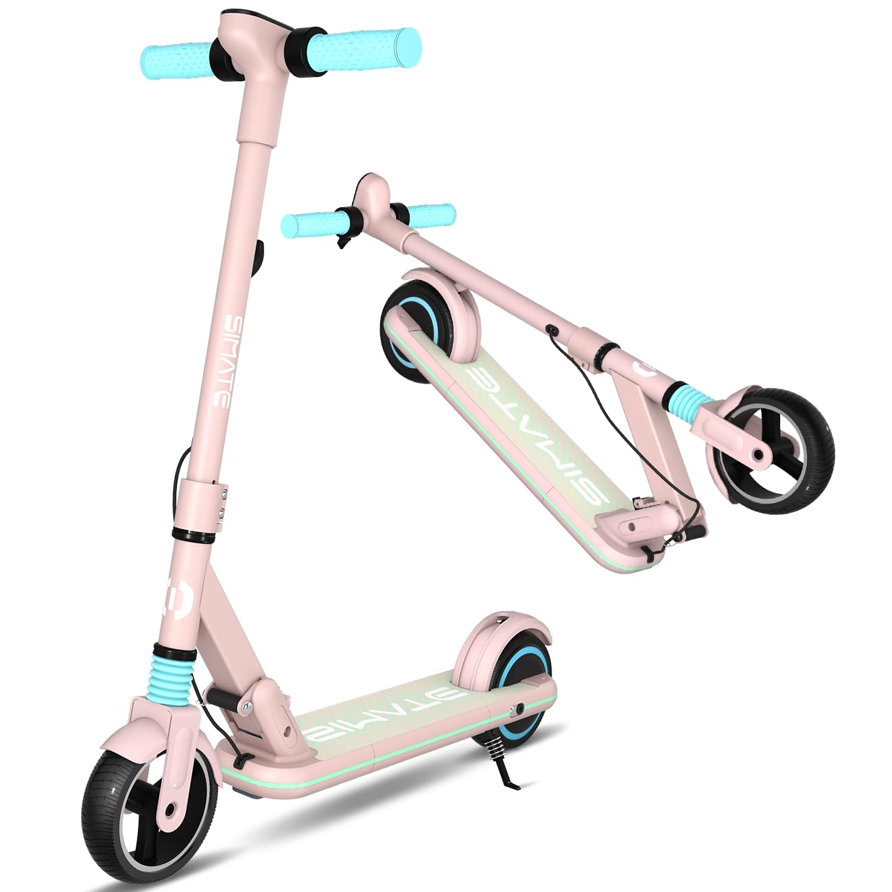 Kids Pink Electric Scooter, Foldable E-Scooter with LED Display for ...