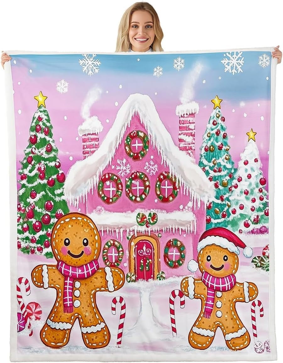 Kids Pink Merry Christmas Fleece Throw Blanket Baby 30"x40" Xmas Tree ...