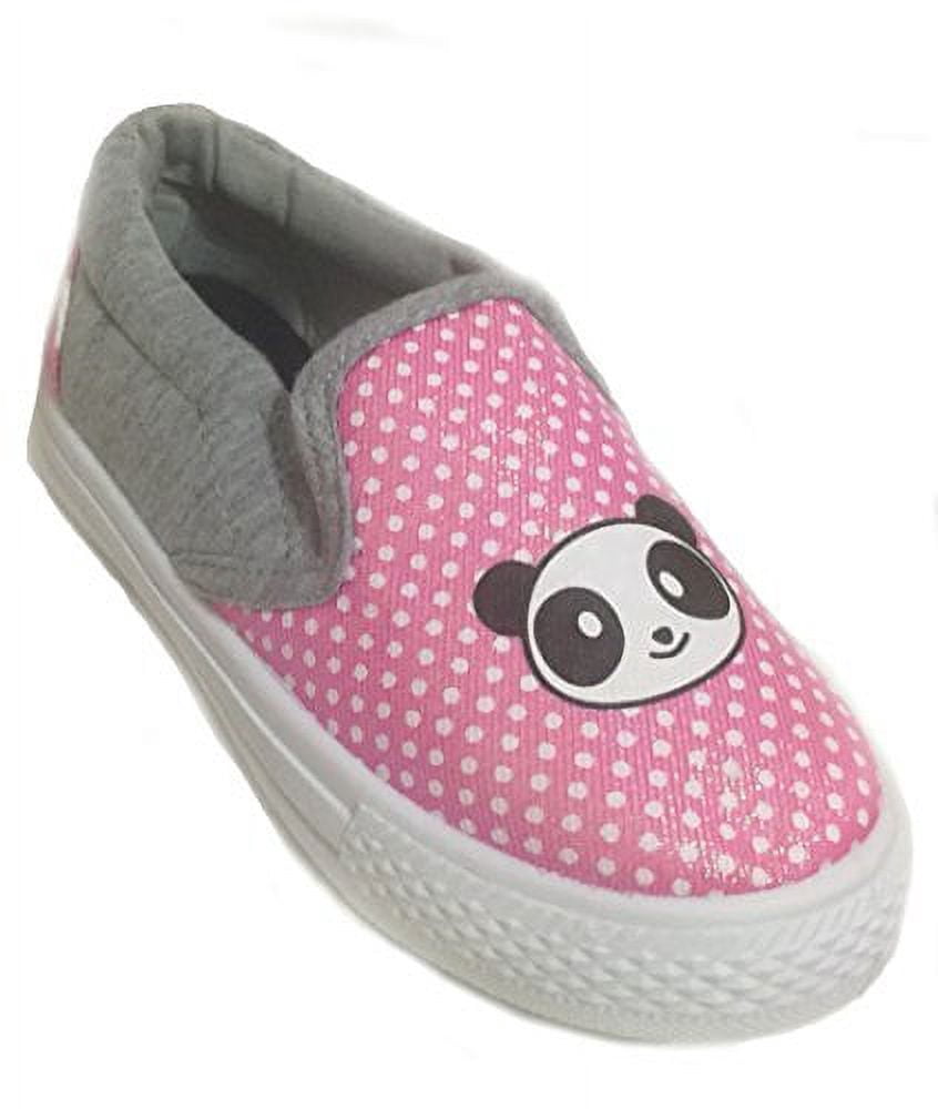 Kids Pink Polka Dot Panda Cartoon Slip On Girls Sneakers - Walmart.com