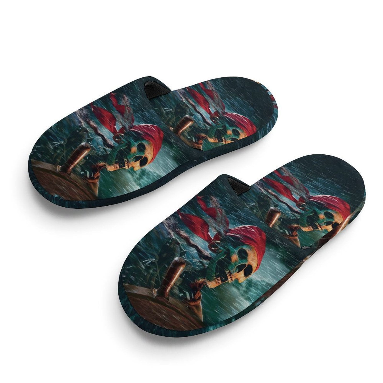 Kids Pirates of The Caribbean Slippers Boys Girls Non-Slip Fuzzy House ...