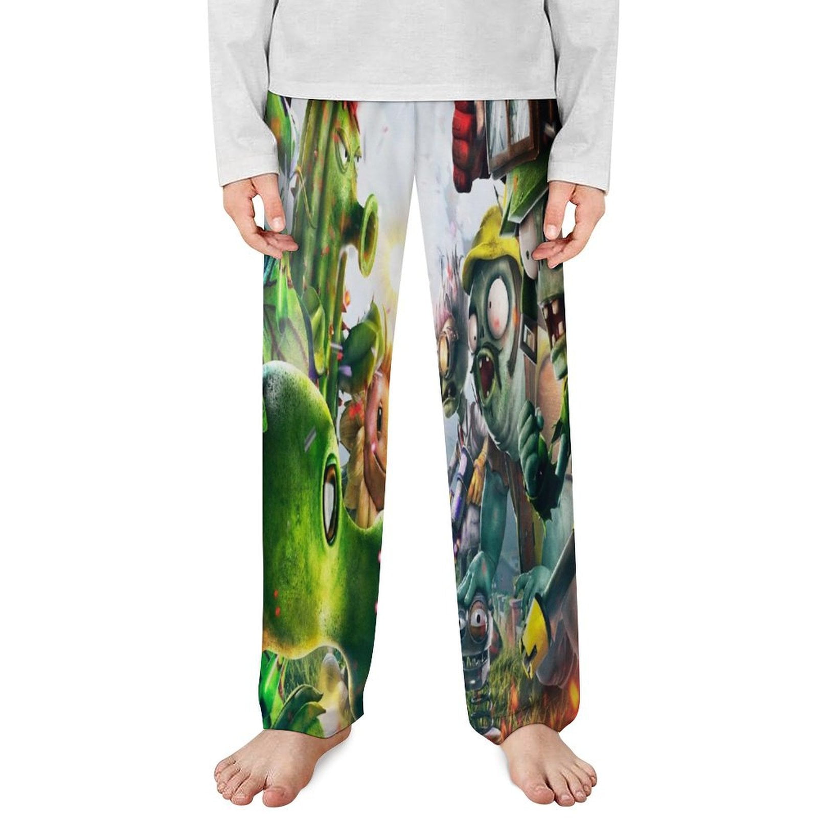 Kids Plants Vs Zombies Pajamas Pant Comfortable Drawstring Lounge ...