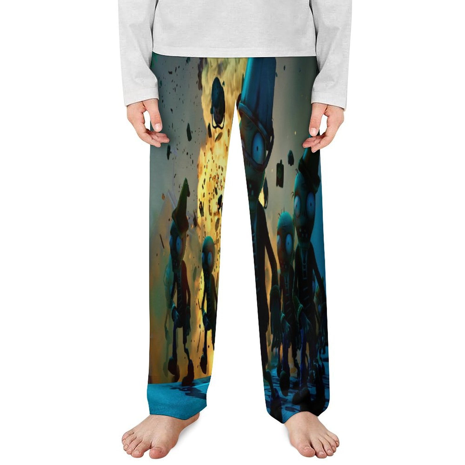 Kids Plants Vs Zombies Pajamas Pant Comfortable Drawstring Lounge ...