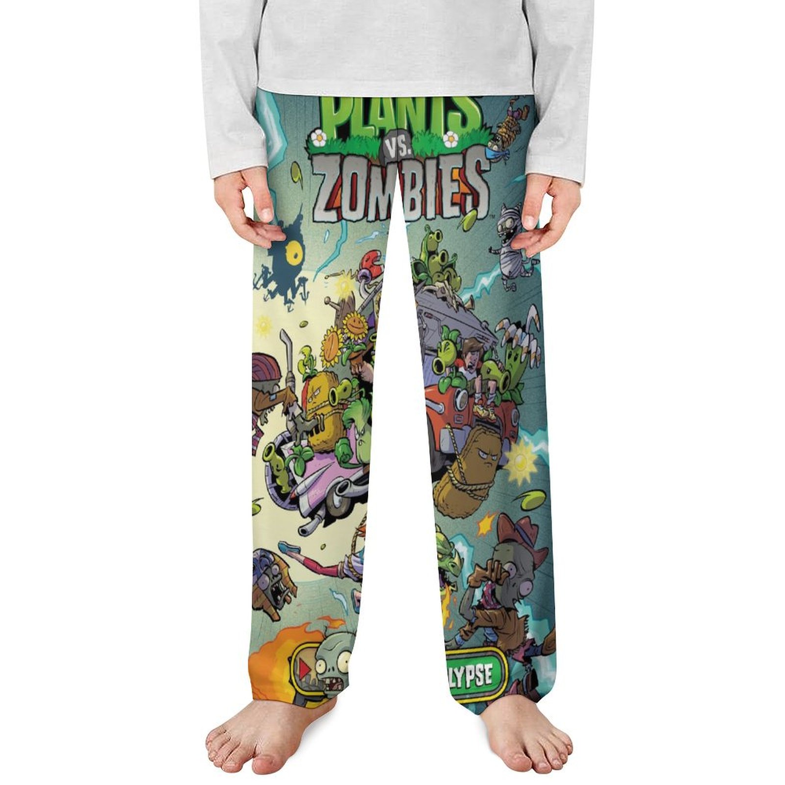 Kids Plants Vs Zombies Pajamas Pant Comfortable Drawstring Lounge ...