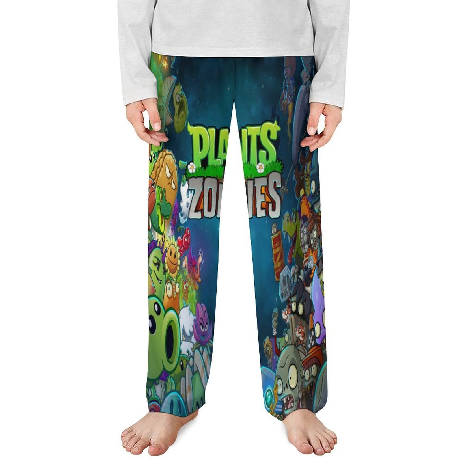Kids Plants Vs Zombies Pajamas Pant Comfortable Drawstring Lounge ...