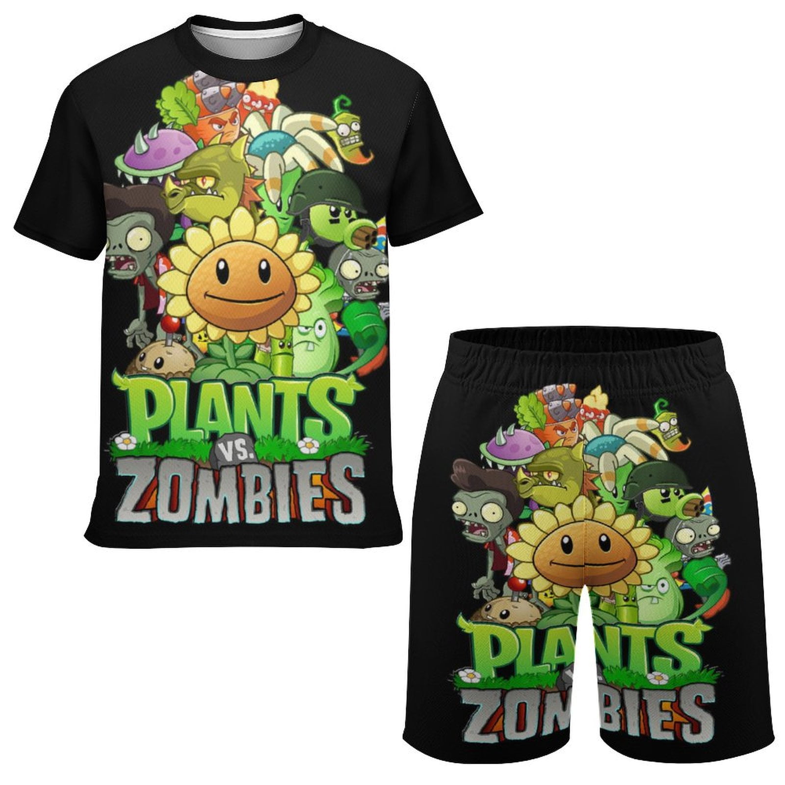 Kids Plants Vs Zombies T Shirt Shorts Set 2 Piece Graphic Short Sleeve ...