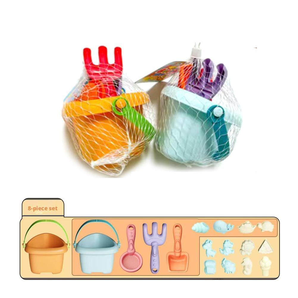 Kids Plastic Beach Bucket And Spade Set Colourful Sandbox Summer ...