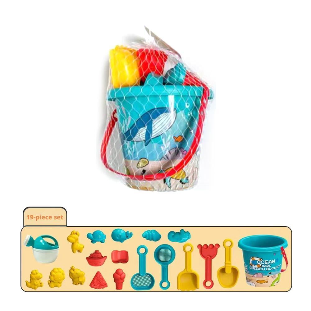 Kids Plastic Beach Bucket And Spade Set Colourful Sandbox Summer ...