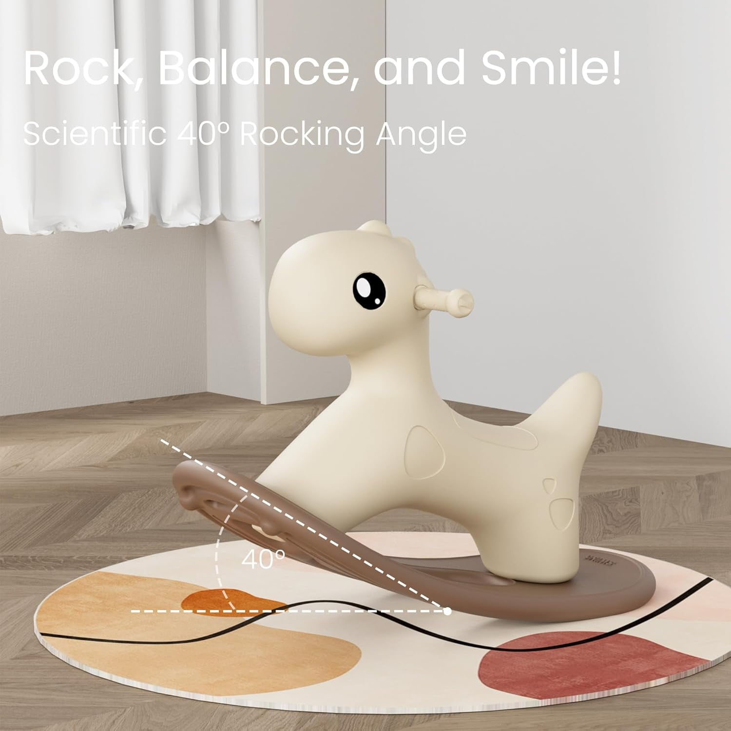 Kids Plastic Rocking Horse for Toddlers 1-3 Children's Fun Ride-On Toy ...