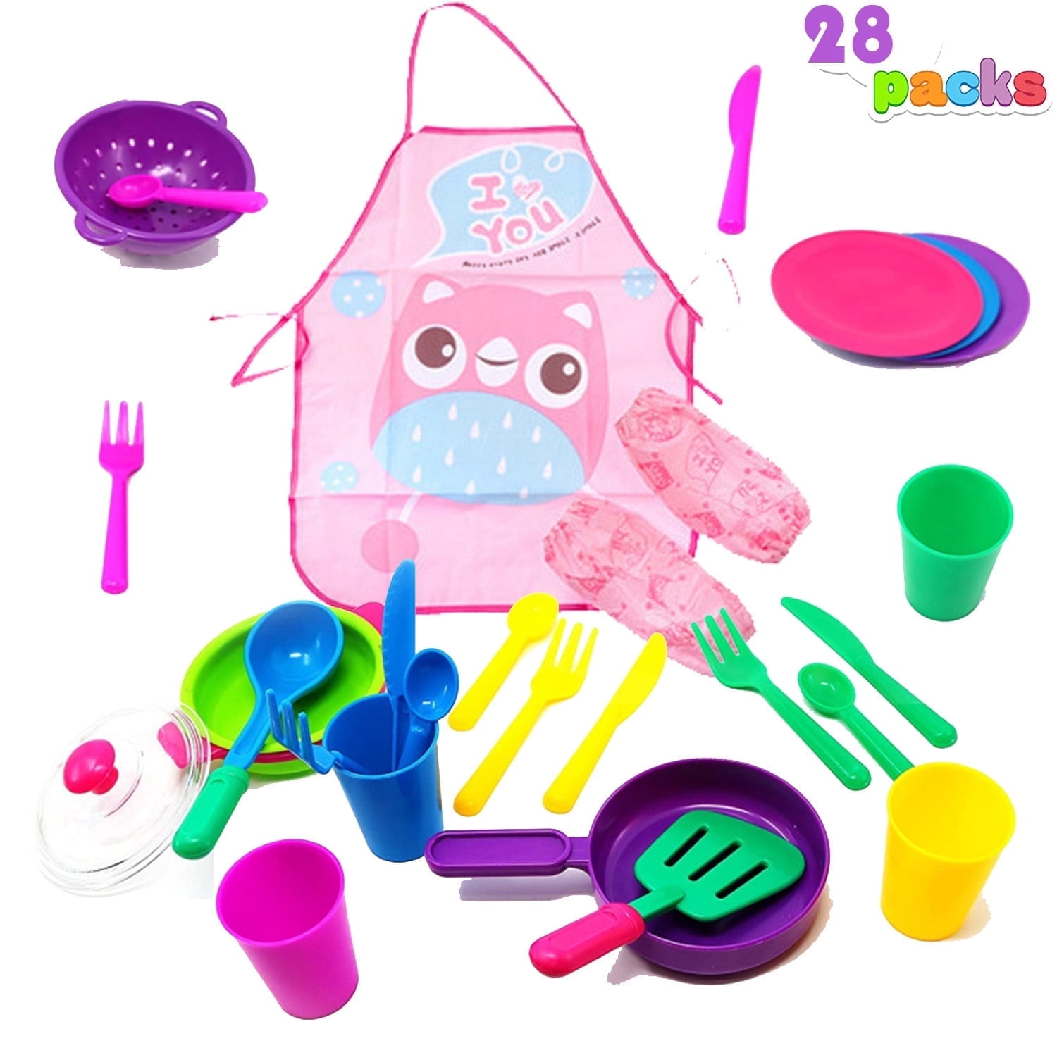 NimJoy Kids Play Dishes Set Preschool ABS Toy for Girls 3-6 Years Boys ...
