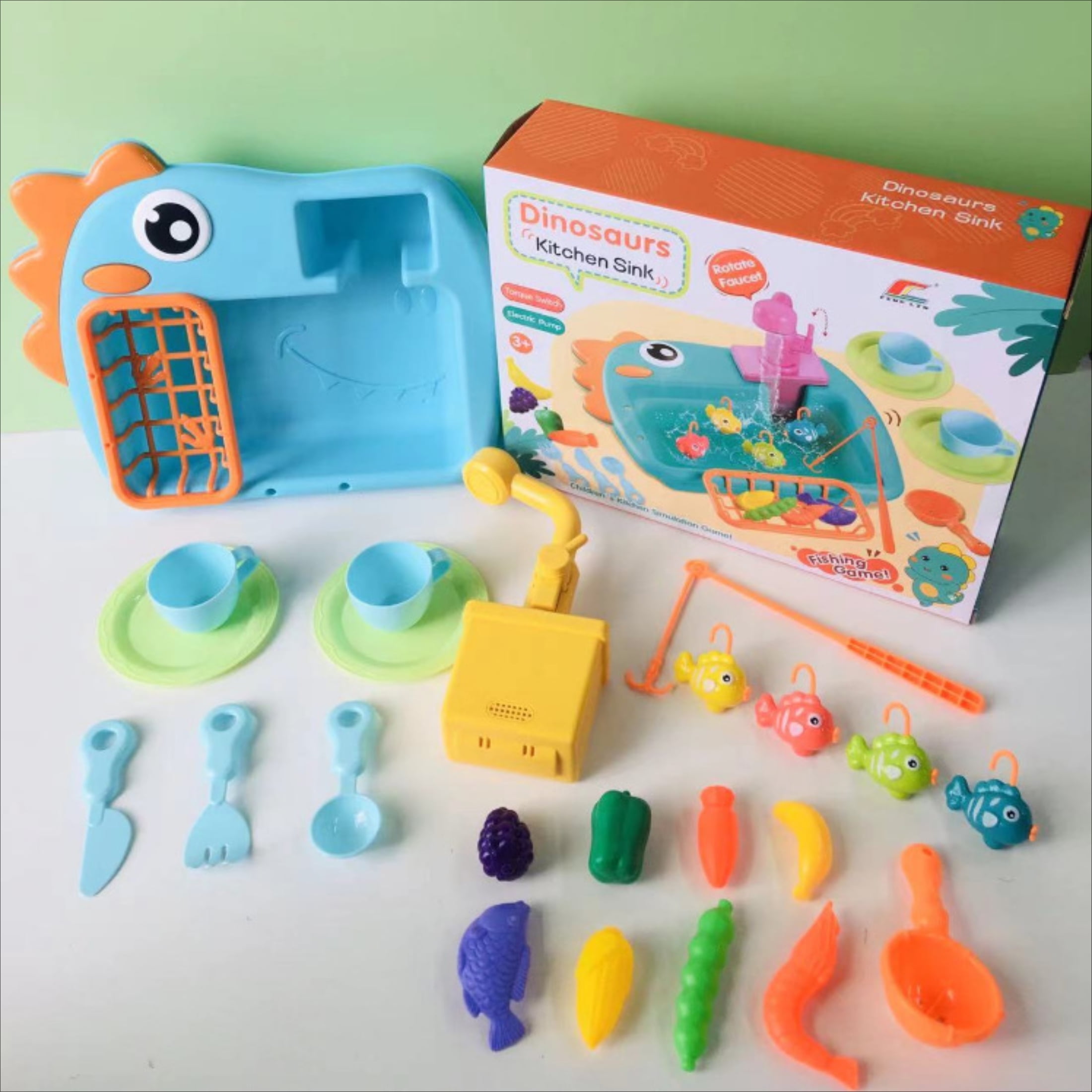 Kids Play Kitchen Sink Toy Set with Running Water - Interactive Pretend ...