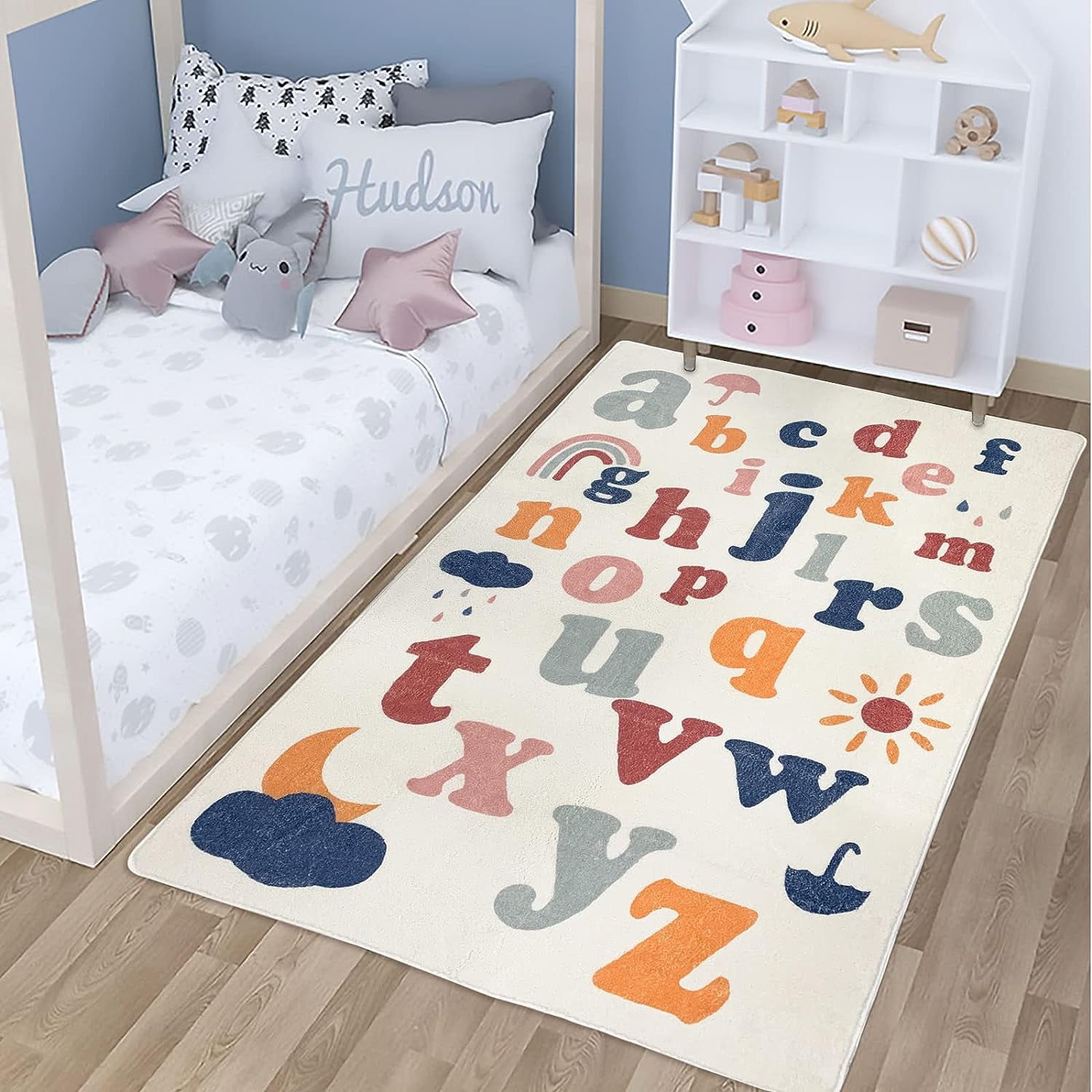 Kids Play Mat,Fluffy Faux Wool Kids Rug 3.3'x5' Non-Slip Childrens ...