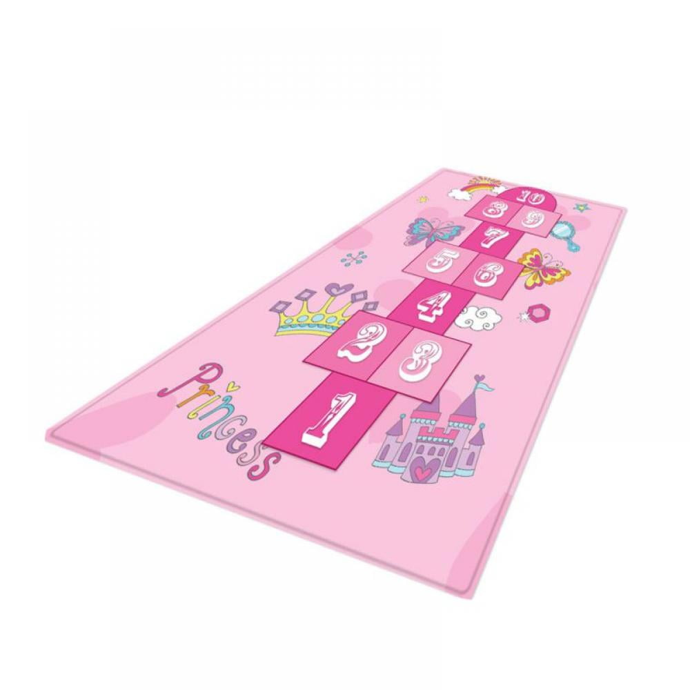 Kids Play Mat, Hopscotch Area Rug Runner 23.6"x70.8" Soft Plush ...