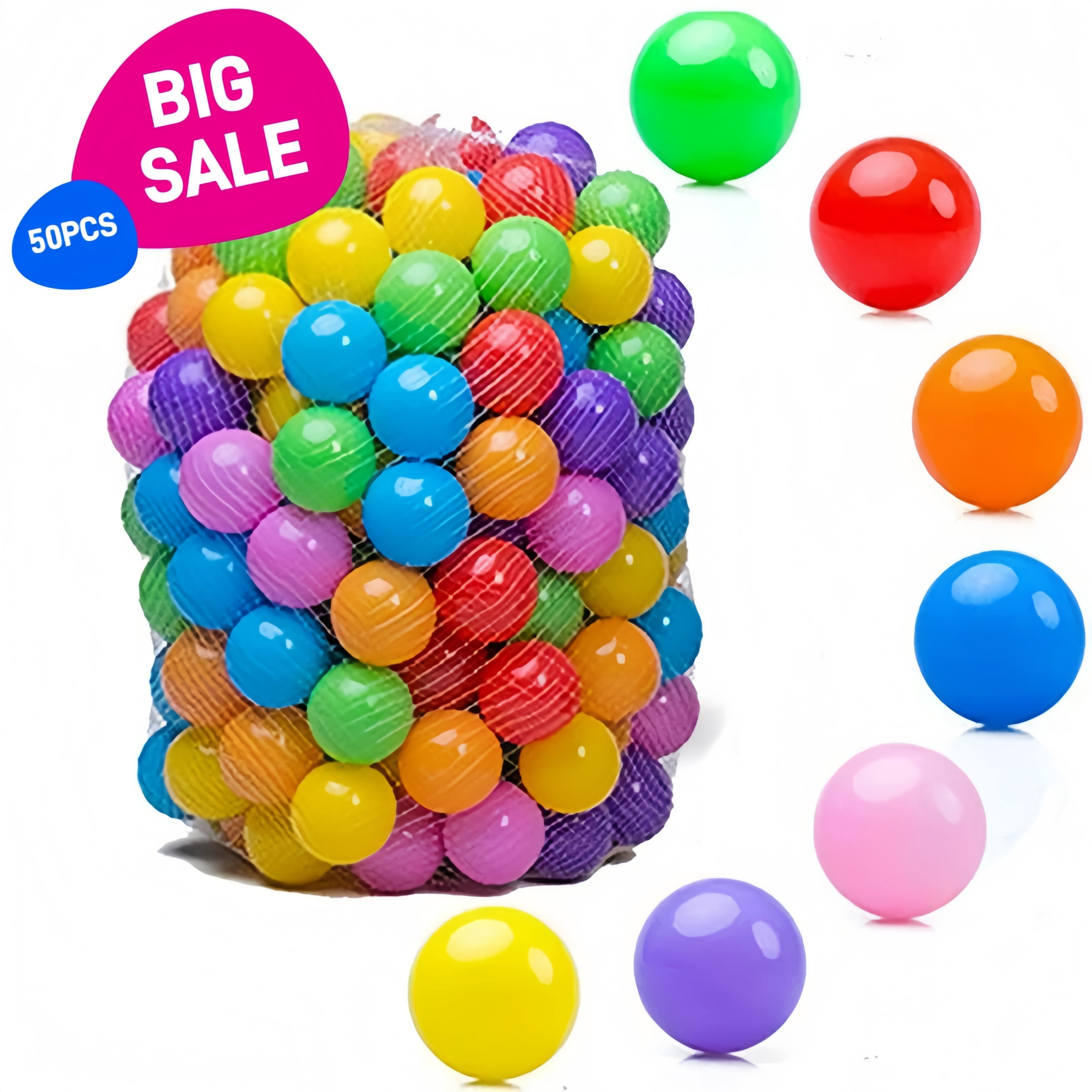 Kids Play Toys Kids Ball Colorful Fun Plastic Ball Pit Balls for Babies Kids Children Birthday ...
