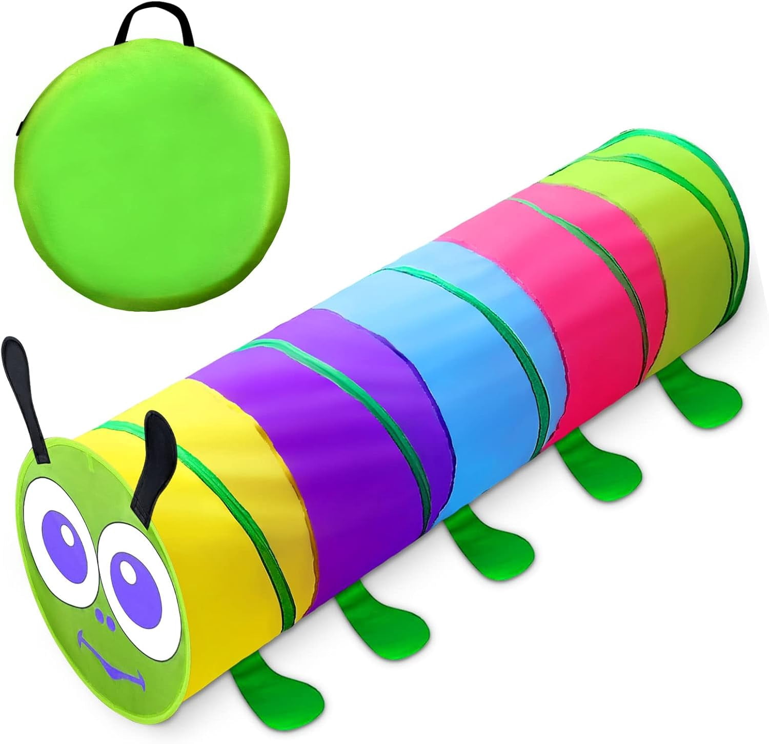 Kids Play Tunnel for Toddlers, Large 21" Colorful Rainbow Pop Up Crawl ...