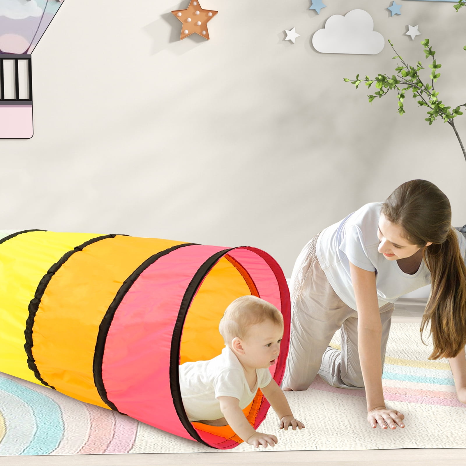 Kids Play Tunnel for Toddlers with Round Opening Pop Up Design Crawl ...
