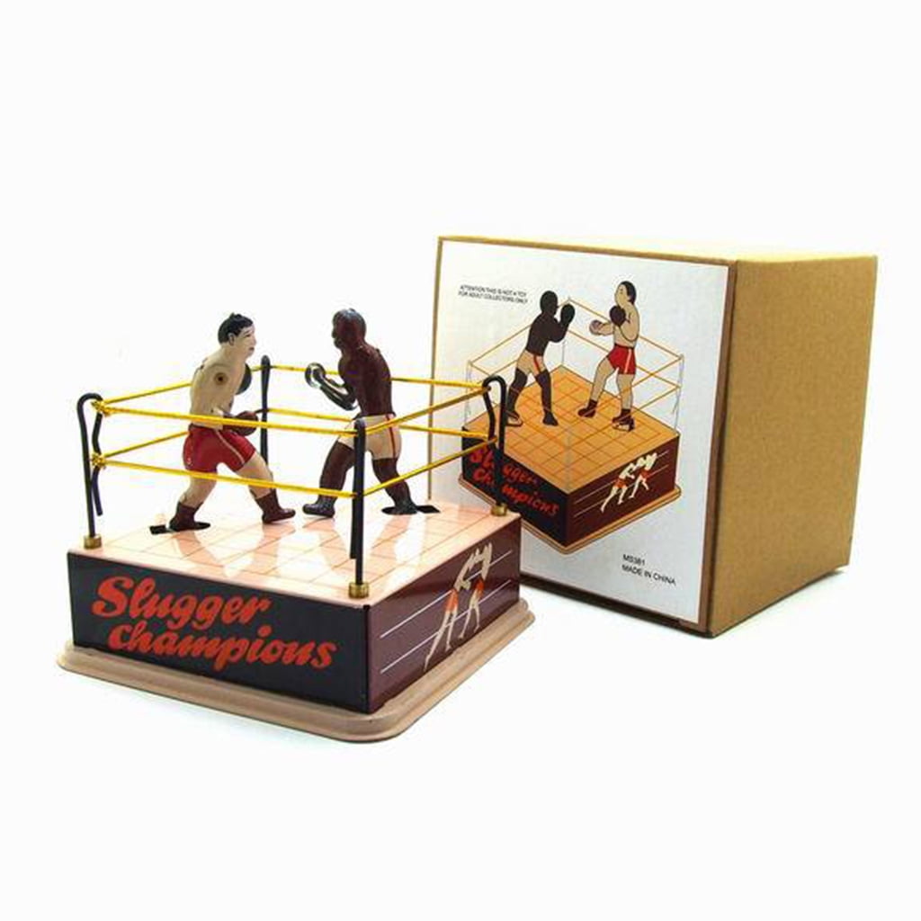 Kids Pleasant Portable Boxing Ring Wrestling Boxers Gifts Tin Toy Party ...