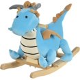 Kids Plush Ride-On Rocking Horse Toy Dinosaur Ride Rocking Chair with ...