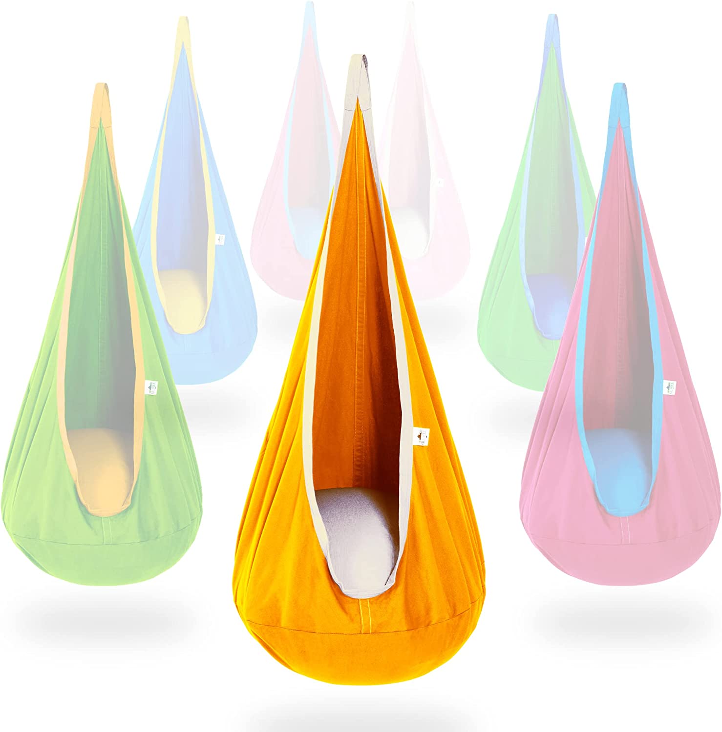 Kids Pod Hanging Swing Seat Hammock,Cotton Child Swing Hammock Chair ...