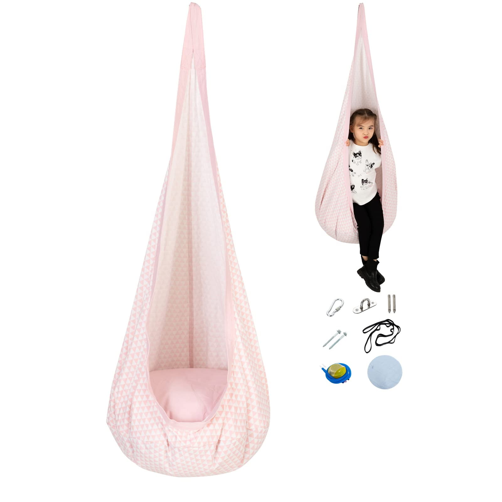 Kids Pod Swing Seat Child Swing Chair with PVC Inflatable Cushion for ...