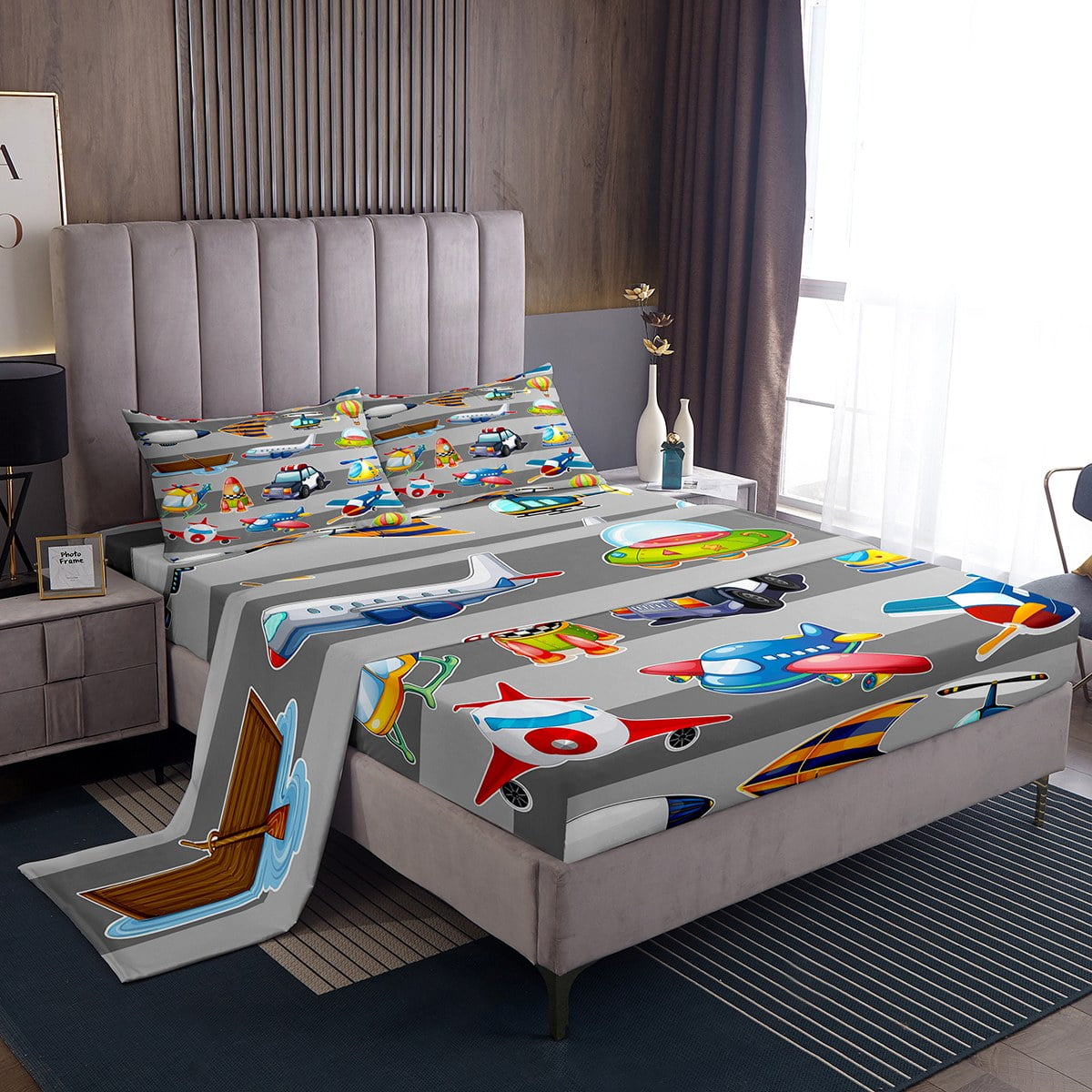 Police Helicopter Sheet Set Lifeboat Airplane Sheets Teens, Police Car ...