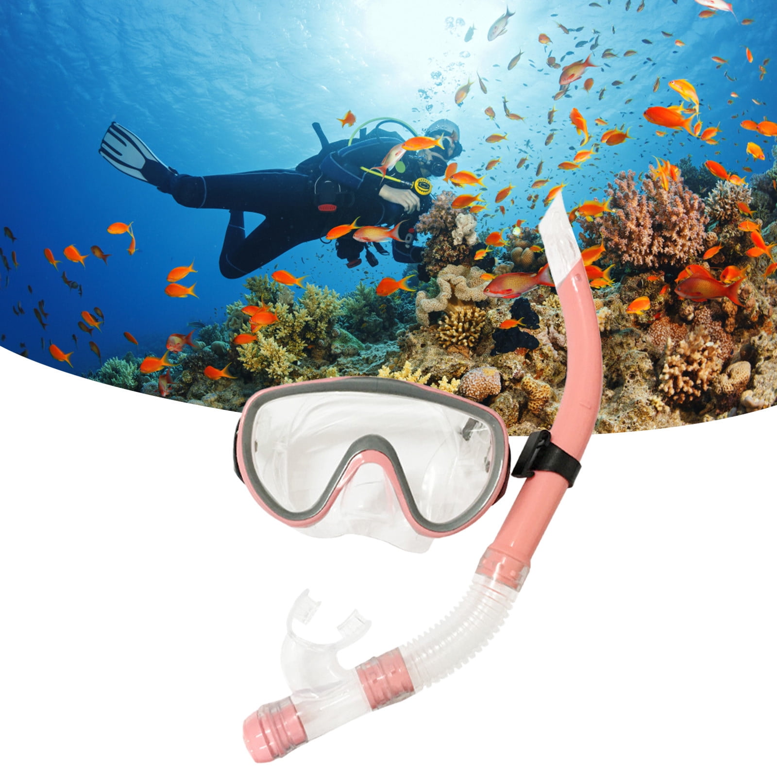 Kids Pool Onepiece Largeframe Diving Mirrormask Semidry Breathing Tube ...