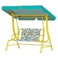 Kids Porch Swing 2-Seater, Patio Swing with Canopy & Safety Belts ...