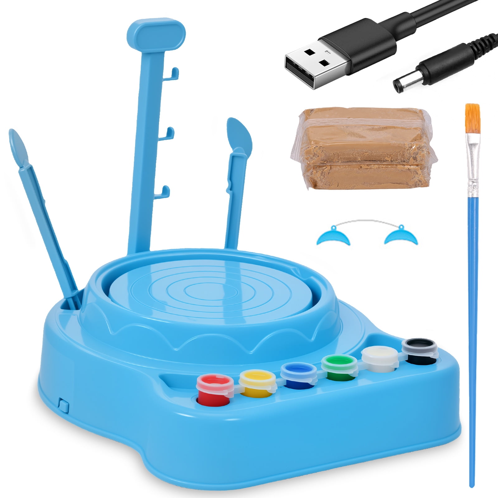 Kids Pottery Wheel Kit Complete Mini Pottery Wheel and Painting Kit ...