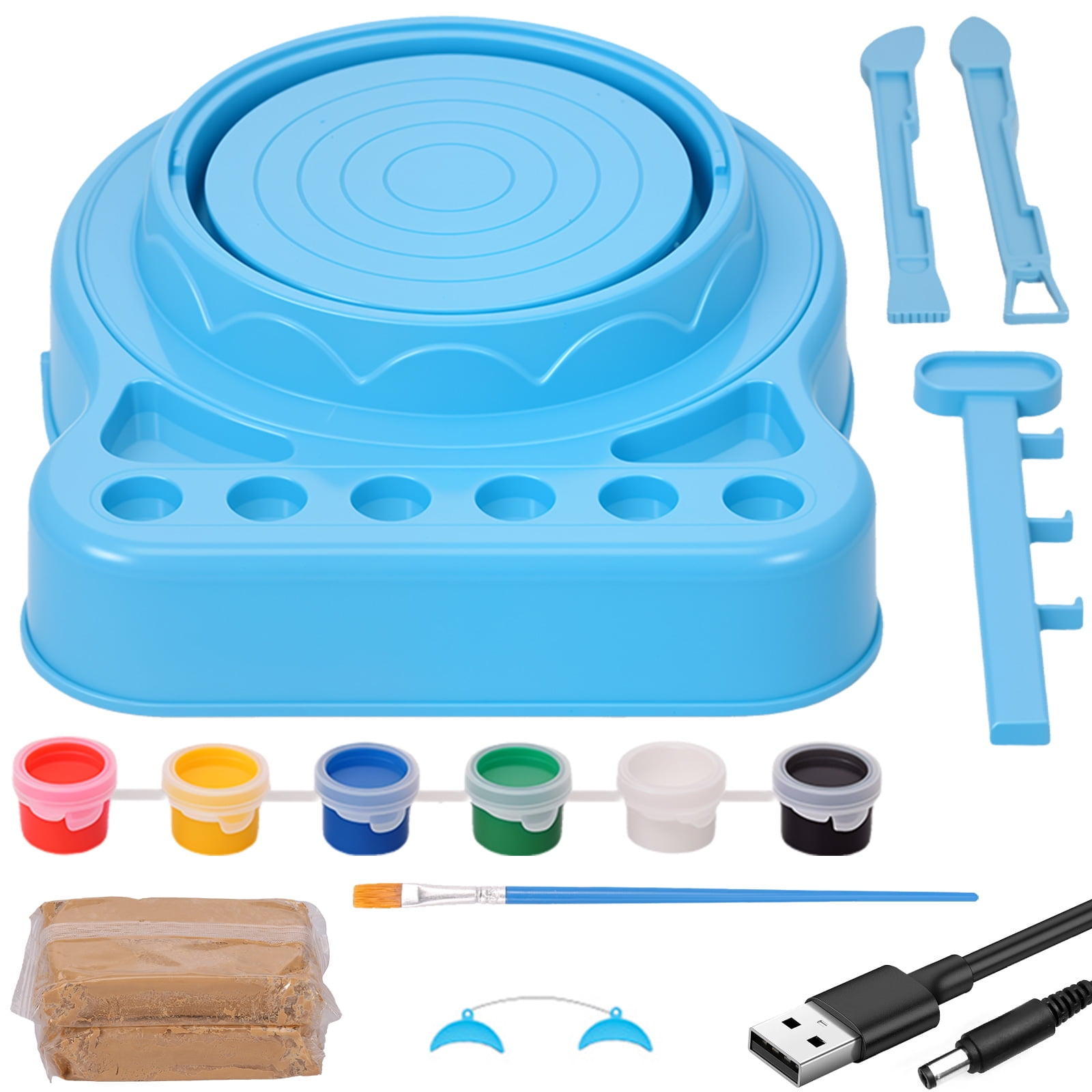Kids Pottery Wheel Kit Complete Mini Pottery Wheel and Painting Kit ...