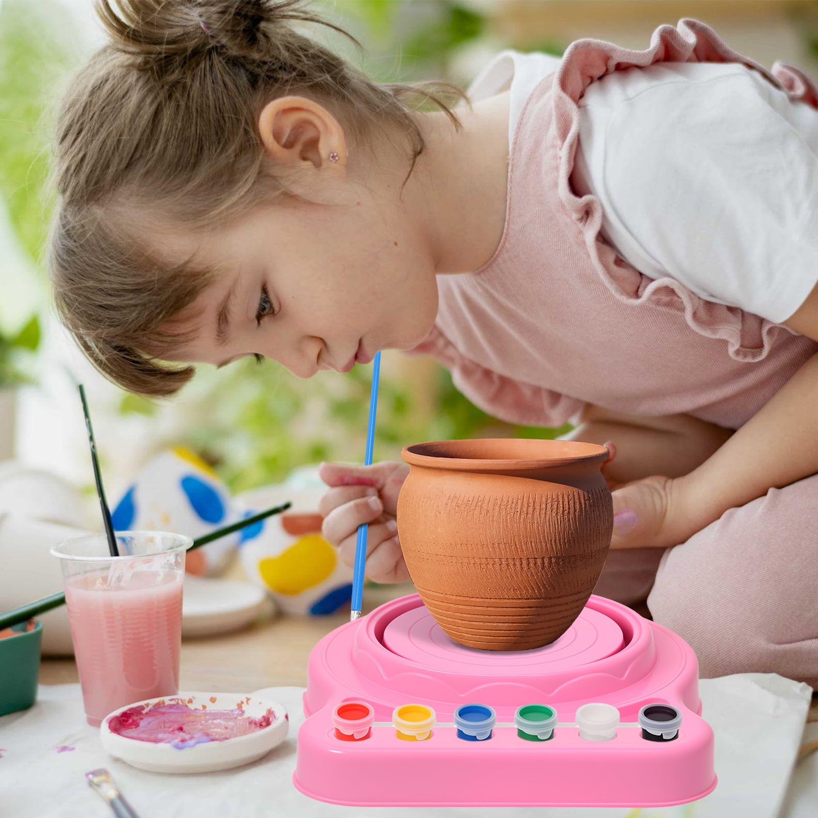 Kids Pottery Wheel Kit Complete Mini Pottery Wheel and Painting Kit ...