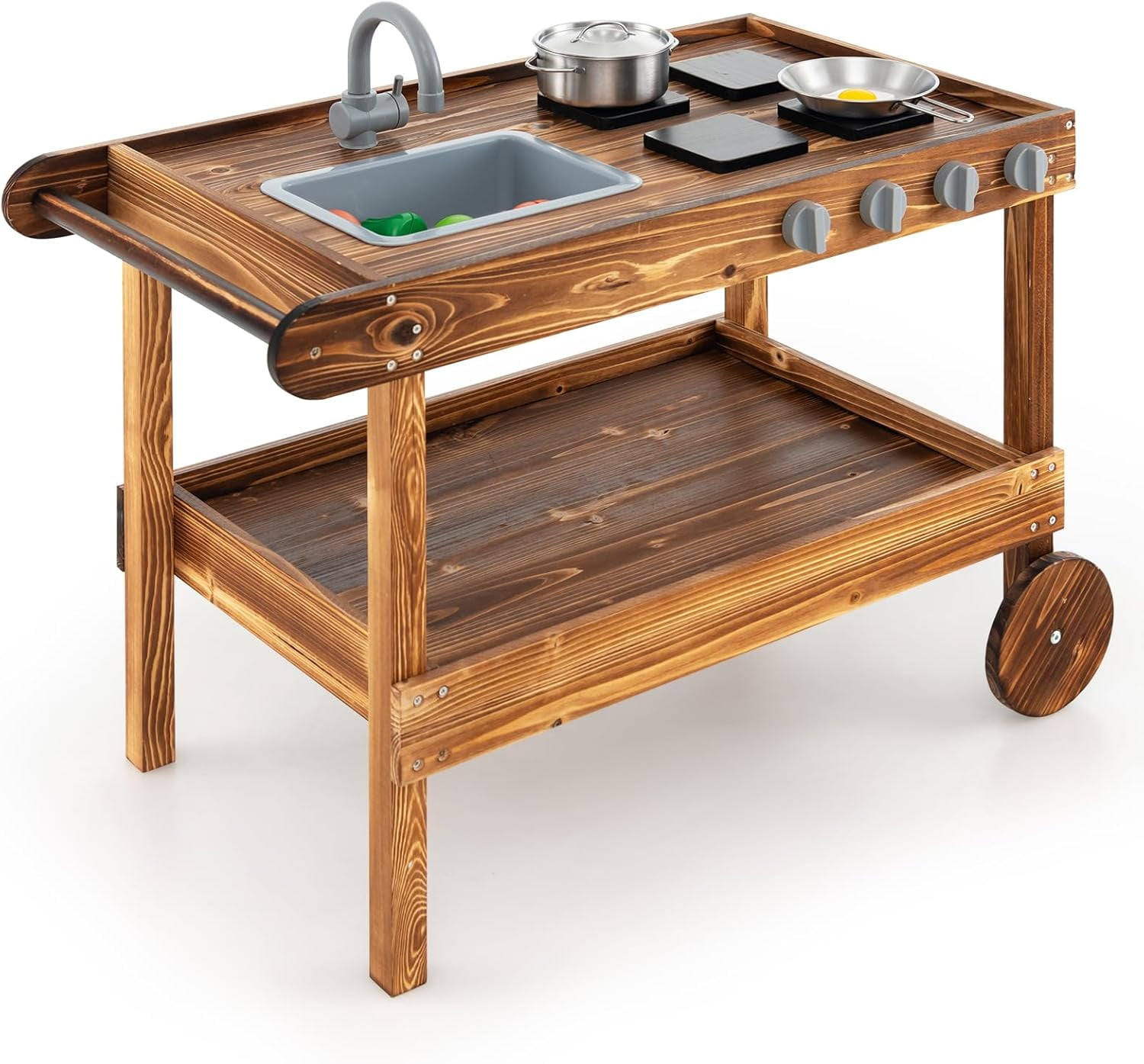 Kids Potting Bench, Wood Toy Gardening Center with Pots, Chalkboard ...