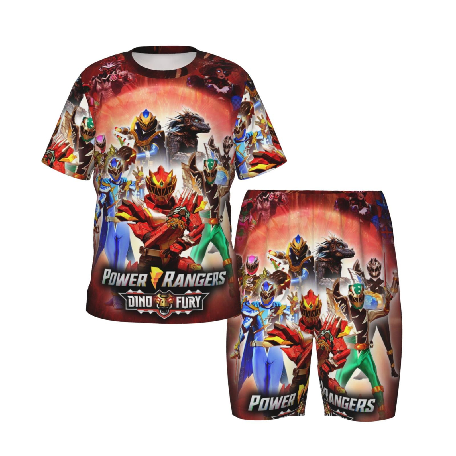 Kids Power Rangers Pajamas Set Shirt With Shorts Set Short Sleeve Sleepwear For Home Outdoor ...