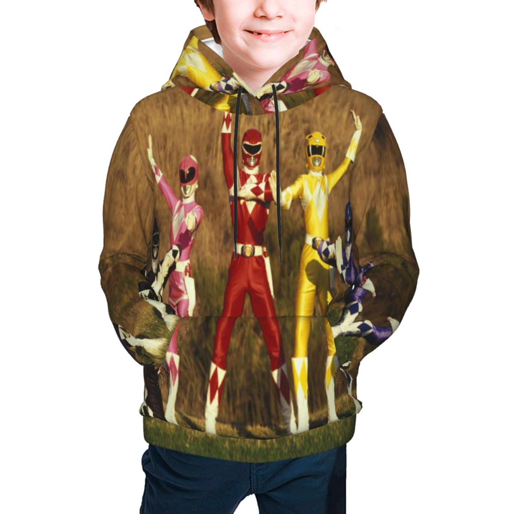 Kids Power Rangers Pullover Hoodie With Pocket 3d Printed Novelty Anime ...