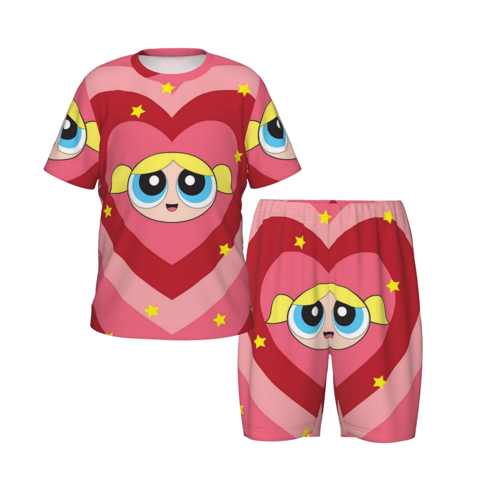 Kids Powerpuff Girls Pajama Set Kids Cartoon Tee Shirt And Short Set ...