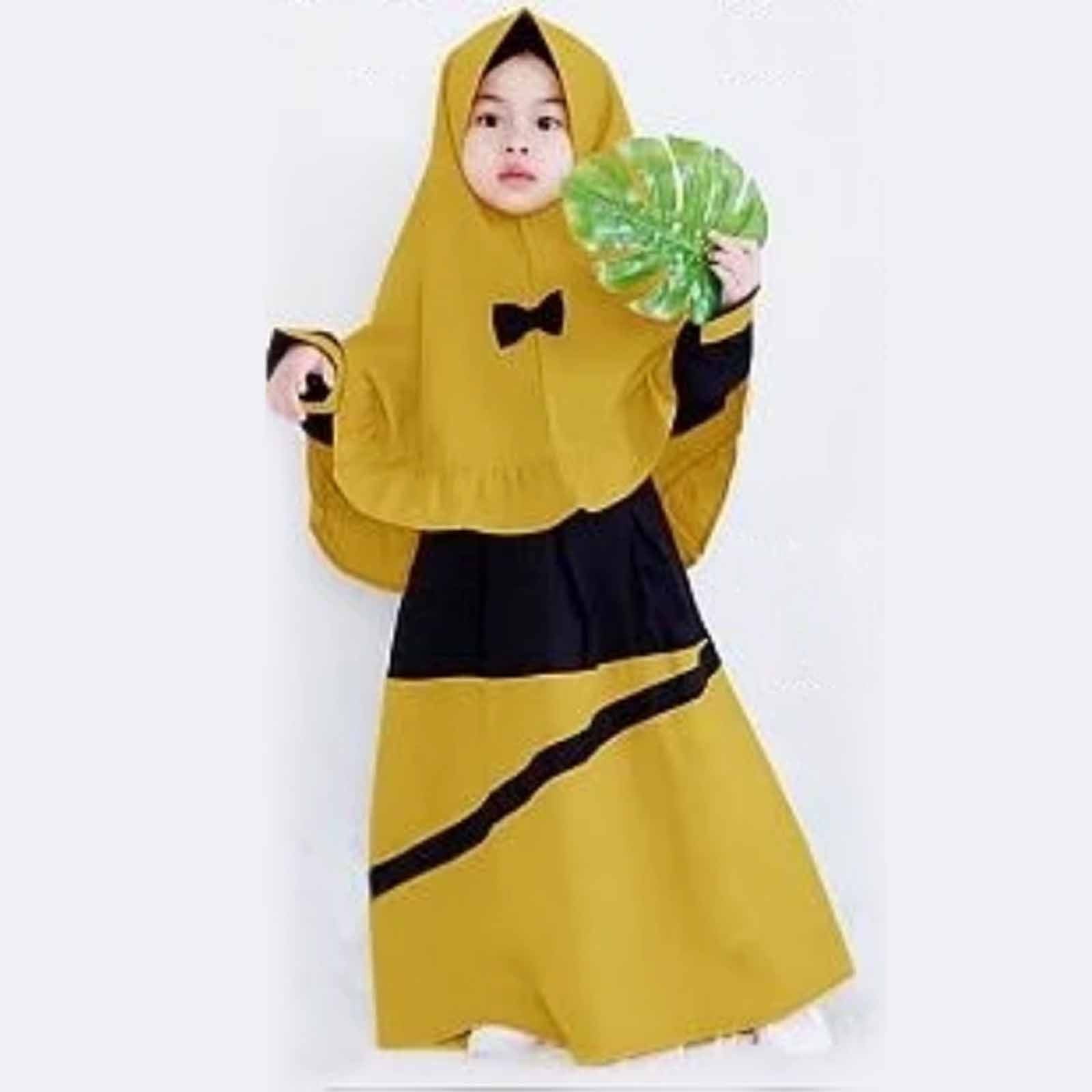 Kids Prayer Dress Muslim Clothes for Girls Long Sleeve Abaya with Hijab ...