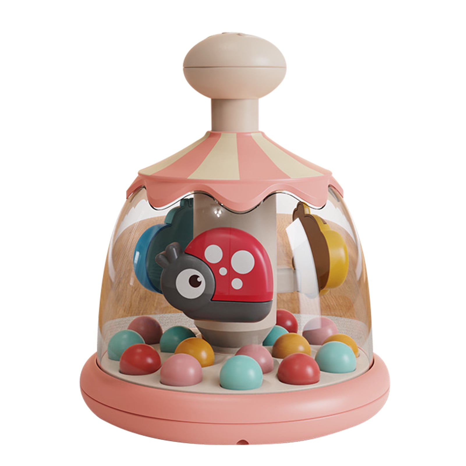 Kids Press Carousel Toy,Colorful Carousel Push And Spin Rotating Toys ...