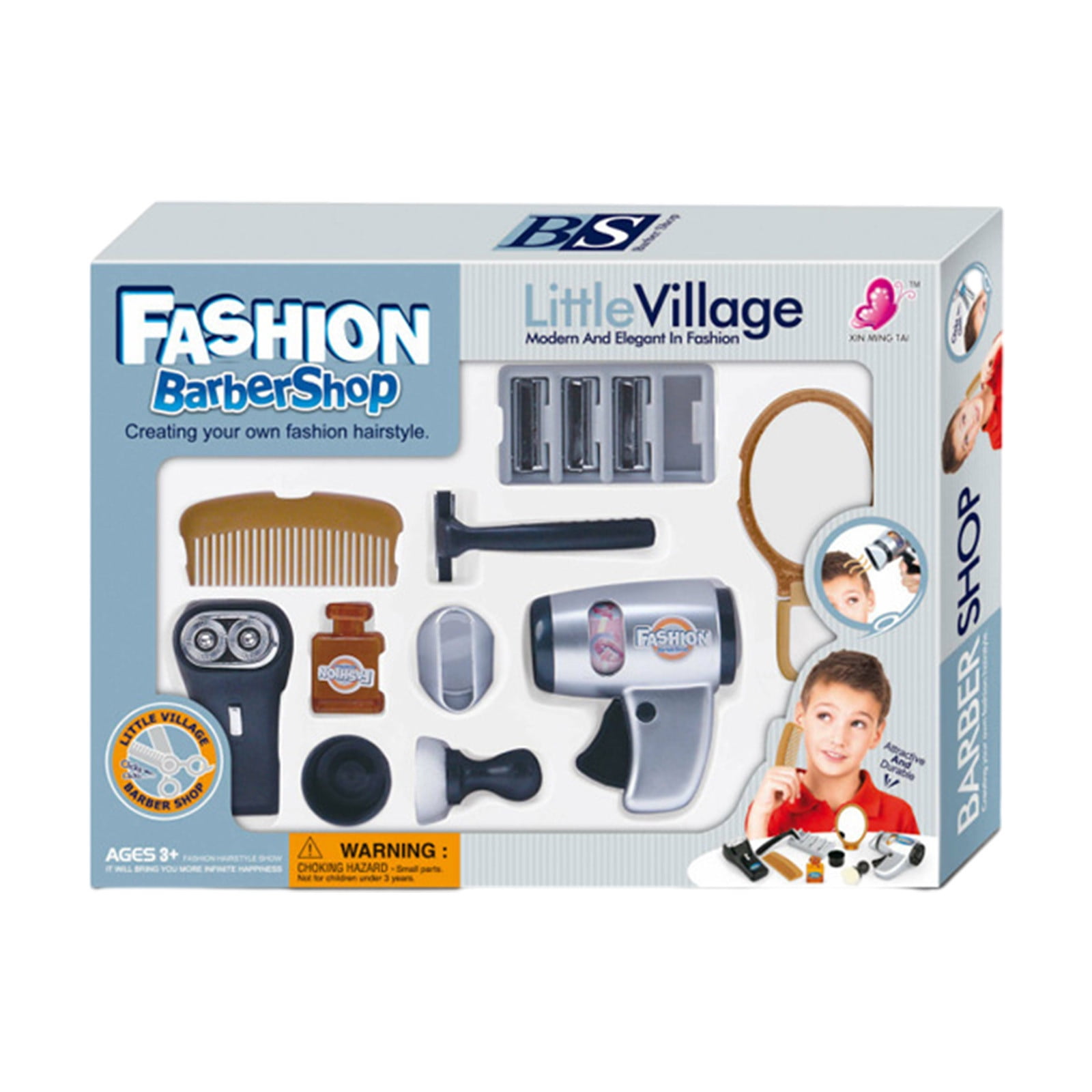 Kids Pretend Play Hairdressing Set 18PCS Stylist Toy Kit for Boys Girls ...