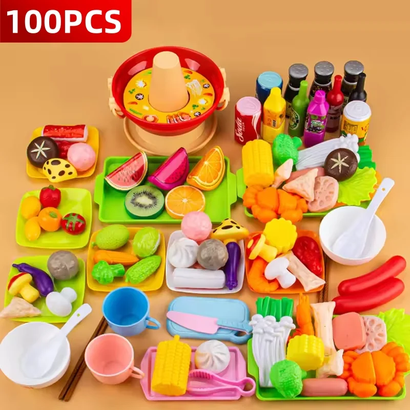 Kids Pretend Play Kitchen Toys Simulation Food Barbecue Cooking Toys ...
