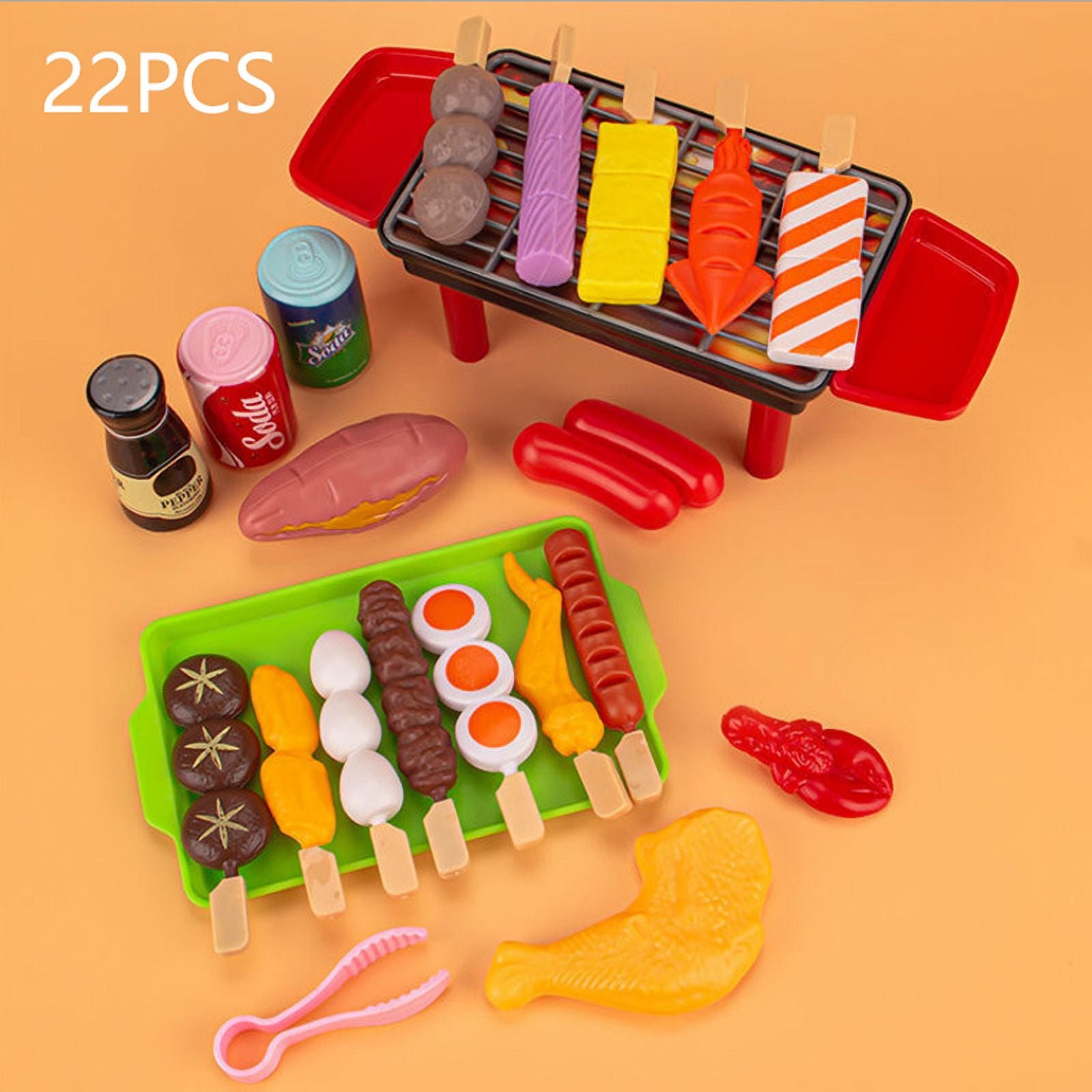 Kids Pretend Play Kitchen Toys Simulation Food Barbecue Cooking Toys ...